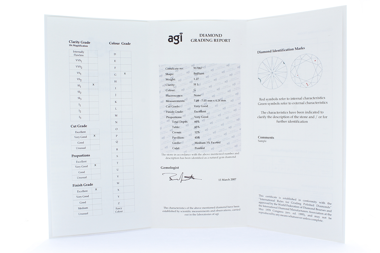 Diamond Grading Report – agi