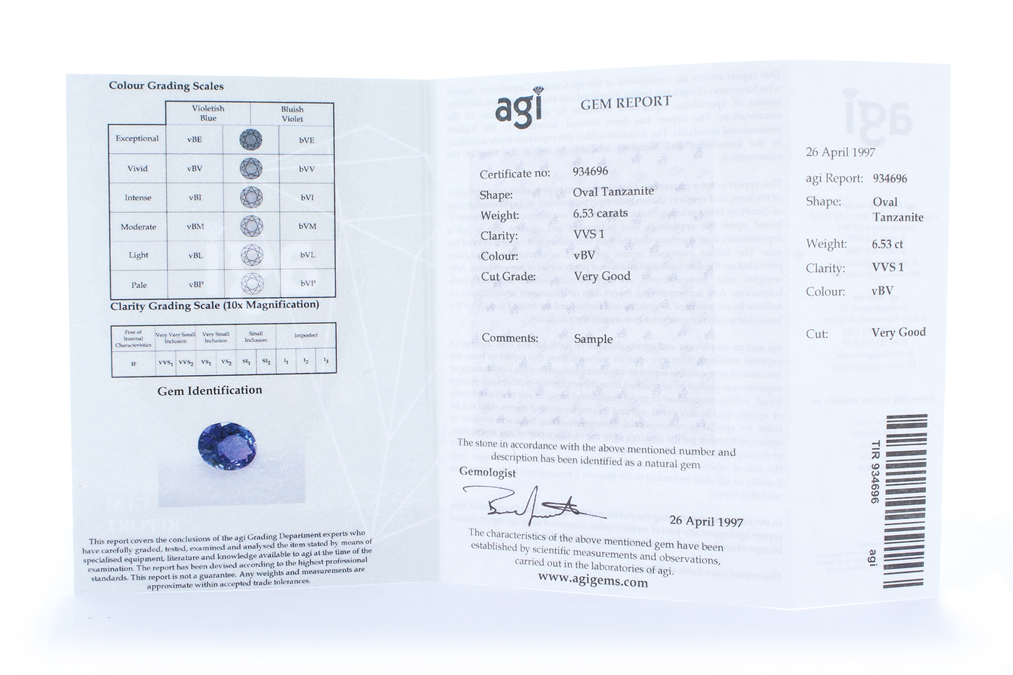 Tanzanite report - agi